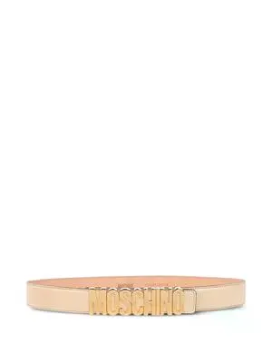 Moschino Logo-detailed Belt - Neutrals