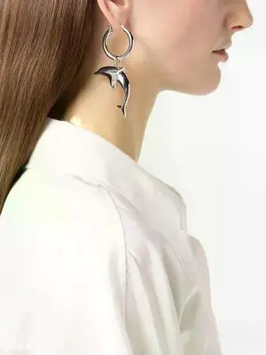 Blumarine Dolphin Pendant Butterfly Motif Mismatched Earrings