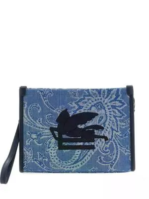 Etro Paisley-print Clutch - Blue