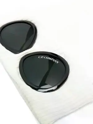 C.P. COMPANY Ribbed Beanie Hat With Goggle Lenses - Neutrals