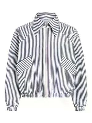 Patou Striped Zipped Jacket - White