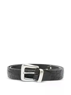 ERALDO Crocodile-effect Buckle Belt - Black