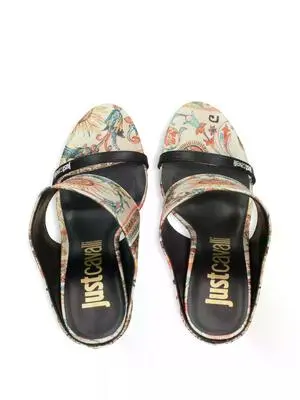 Just Cavalli Graphic-print Sculpted Heel Sandals