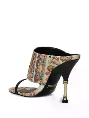 Just Cavalli Graphic-print Sculpted Heel Sandals