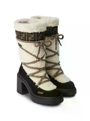 Fendi Logo Shearling Boots