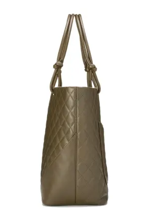 Chanel Olive Quilted Calfskin & Python Cambon Tote