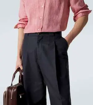 Brunello Cucinelli Tapered Cotton-linen Pants