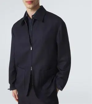 Giorgio Armani Chevron Wool And Cashmere-blend Jacket