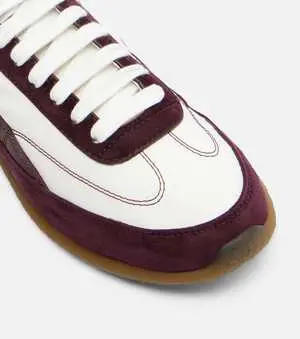 Alexander McQueen Suede-trimmed Leather Sneakers - Multicoloured