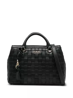 Guess Sandy Tassel Grid Tote Bag - Black