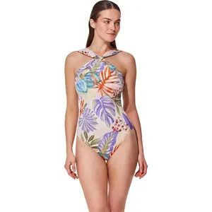 GOTTEX High Neck Twist One Piece - Blossom-multi