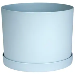 BLOEM Mathers Planter With Saucer Tray 8 Inch Misty - Blue
