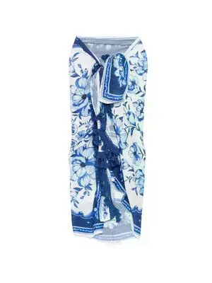 Farm Rio Floral-print Sarong - Blue