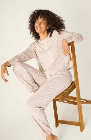PJ Salvage Luxe Leopard Print Jersey Pajamas