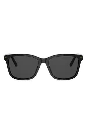 Dior Petit Cd S2i 54mm Rectangular Sunglasses - Shiny Black/smoke