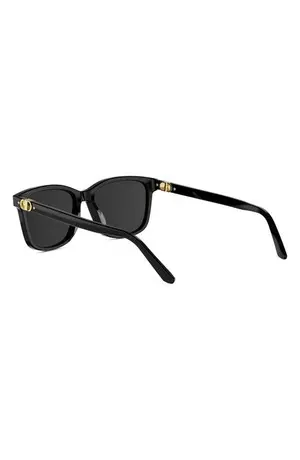 Dior Petit Cd S2i 54mm Rectangular Sunglasses - Shiny Black/smoke