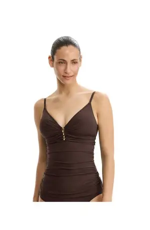 GOTTEX Tutti Frutti V-neck Tankini Top - Espresso