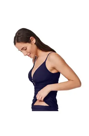 GOTTEX Tutti Frutti V-neck Tankini Top - Navy