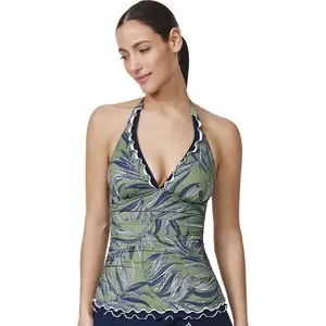 GOTTEX Palmita Halter Tankini Top - Dusk-green