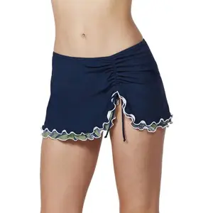 GOTTEX Palmita Side Slit Skirt Swim Bottom - Navy