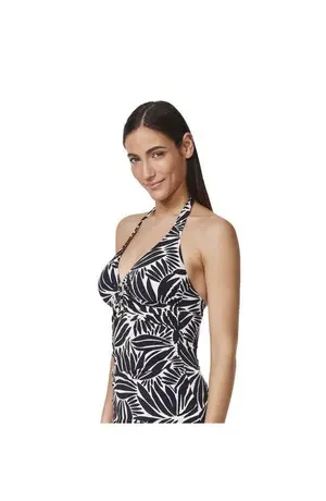 GOTTEX Comeback Halter Tankini Top - Black-white
