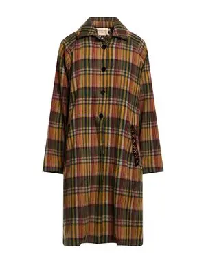 ALESSIA SANTI Wool Tartan Coat With Velvet Trims
