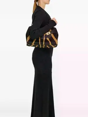 FERRAGAMO Hug Soft Bicolor Shoulder Bag - Black