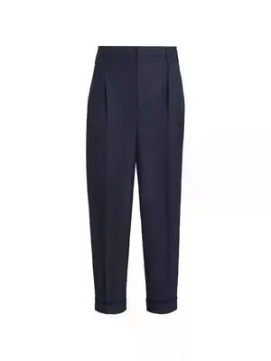 Brunello Cucinelli Virgin Wool Chevron Trousers - Blue