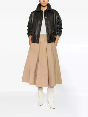 Maje Lambskin Leather Buttoned Jacket