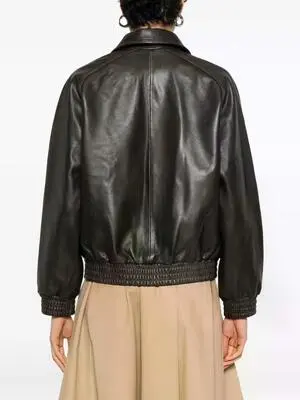 Maje Lambskin Leather Buttoned Jacket