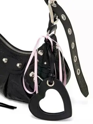 Balenciaga Leather Shoulder Bag With Heart Charm