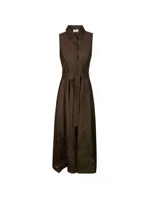 P.a.r.o.s.h Collared Broderie Maxi Dress
