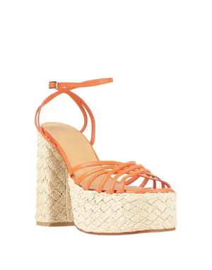CastaÑer Leather Strappy Platform Sandals - Orange