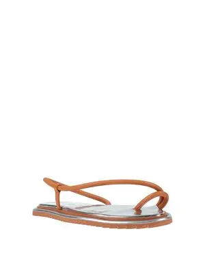 Farm Rio Toe Strap Leather Thong Sandals