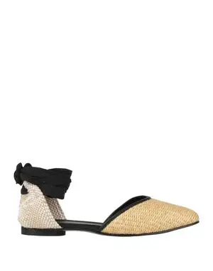CastaÑer Ballet Flats With Ankle Strap - Beige