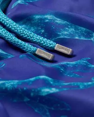 Vilebrequin Ultralight And Packable Sparkling Whales Swim Trunks - Blue