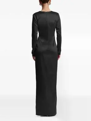 FRAMBOISE V-neck Long Sleeve Split Dress