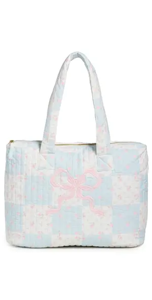 LoveShackFancy Aja Weekender Bag - Ivory Chapparal