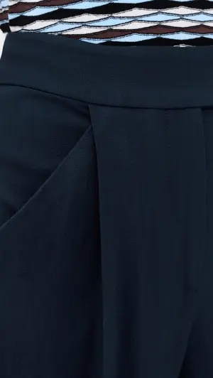 Veronica Beard Marbeau Wide Leg Pants - Navy