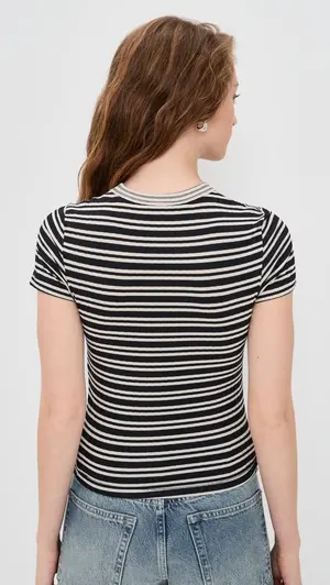 Rag & Bone Luca Stripe Contrast Tee - Ivblkm