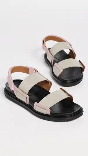 Marni Fussbett Sandals - Chalk/pink