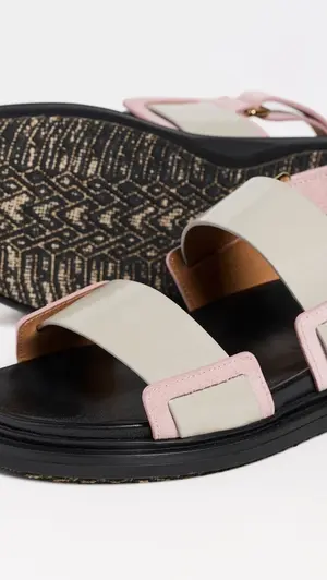 Marni Fussbett Sandals - Chalk/pink