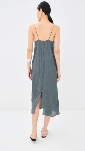 Tibi Crinkle Slip Midi Dress