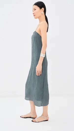 Tibi Crinkle Slip Midi Dress
