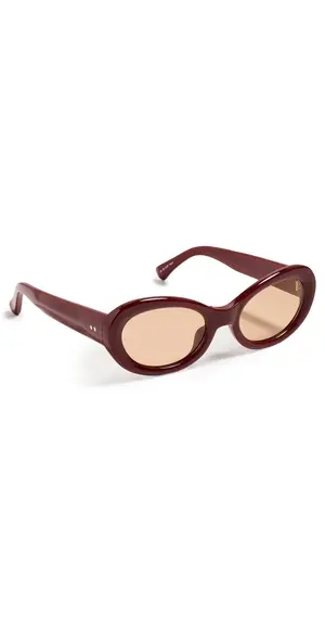 Dries Van Noten Oval Frame Sunglasses - Red