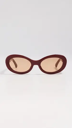 Dries Van Noten Oval Frame Sunglasses - Red