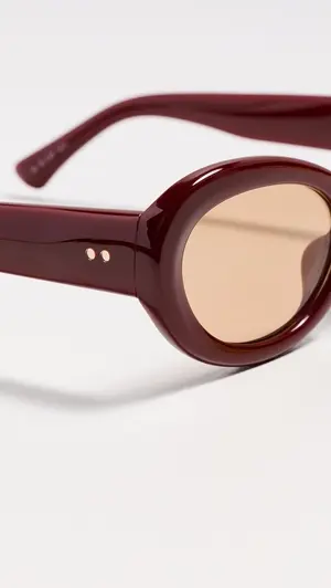 Dries Van Noten Oval Frame Sunglasses - Red