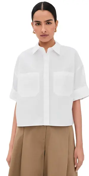 Women's Button Up Shirts with Patch Pockets