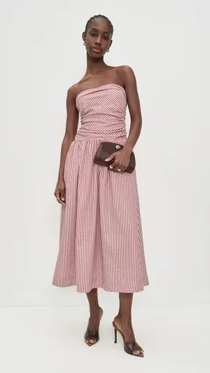 NIA Mulholland Strapless Midi Dress