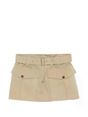 IRO PARIS Inoa Belted Mini Skirt - Neutrals
